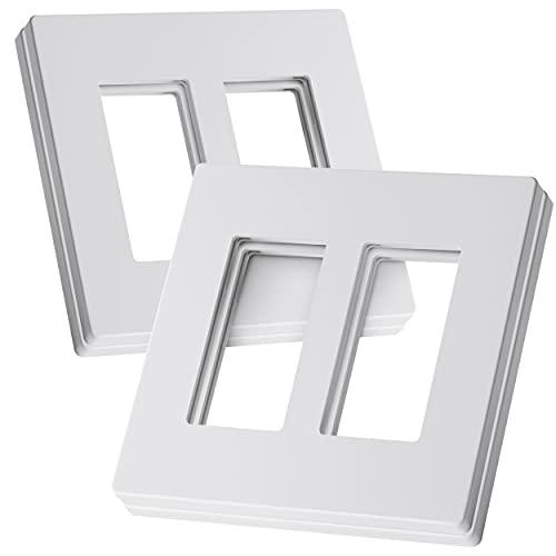 Bates- Screwless Decorator Wall Plates, Two Gang Switch Plate Covers, 4 Pack, Screwless Wall Plates 2 Gang, White Switch Plate Covers, Switch Cover Plate, Wall Switch Cover, Electrical Outlet Cover…