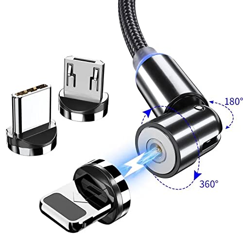 Import Cables 3-in-1 USB Magnetic Charging Cable (Black, 2 Meter)