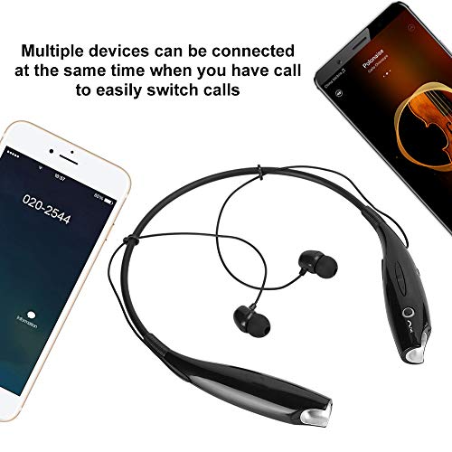 minifinker Noise Reduction Headest, Longer Standby Calls Decreasethe Burden HV-800 Earphones for Hinking Sport for Music Walking(Black)