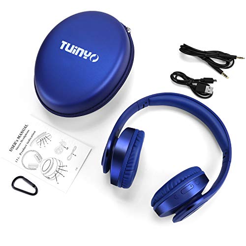 TUINYO Bluetooth Headphones Wireless, Over Ear Stereo Wireless Headset 40H Playtime with deep bass, Soft Memory-Protein Earmuffs, Built-in Mic Wired Mode PC/Cell Phones/TV