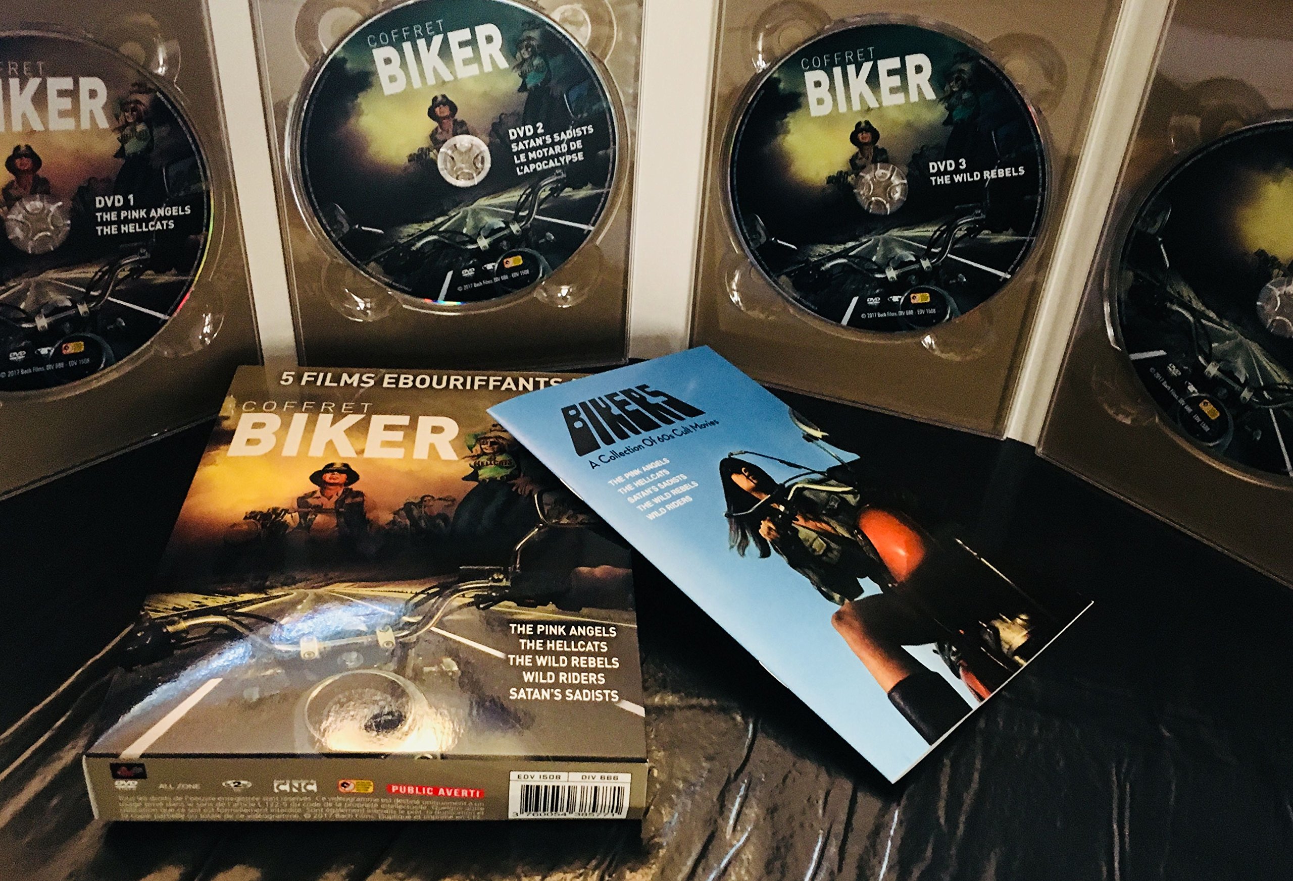 Biker Film Collection - 4-DVD Boxset ( Pink Angels / The Hellcats / The Wild Rebels / Wild Riders / Satan's Sadists ) [ NON-USA FORMAT, PAL, Reg.0 Import - France ]