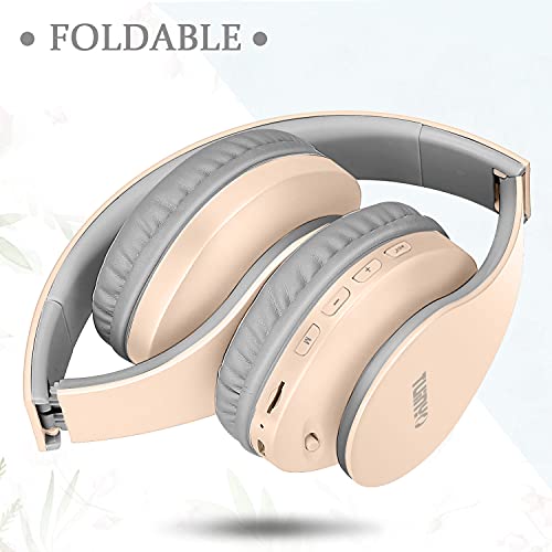 TUINYO Bluetooth Headphones Wireless, Over Ear Stereo Wireless Headset 40H Playtime with deep bass, Soft Memory-Protein Earmuffs, Built-in Mic Wired Mode PC/Cell Phones/TV