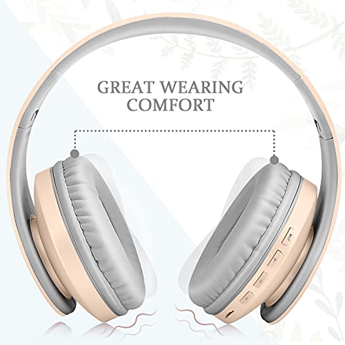 TUINYO Bluetooth Headphones Wireless, Over Ear Stereo Wireless Headset 40H Playtime with deep bass, Soft Memory-Protein Earmuffs, Built-in Mic Wired Mode PC/Cell Phones/TV