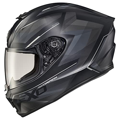ScorpionEXO R420 Engage Full Face Polycarbonate Intergrated Bluetooth Speaker Pockets DOT Approved Unisex Adult Motorcycle Helmet (Phantom - Large)