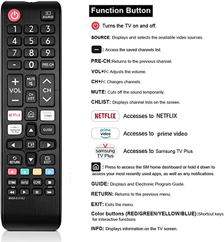 New Replaced Remote BN59-01315J Fit for All Samsung LCD LED HD TV 3D Smart TV Models