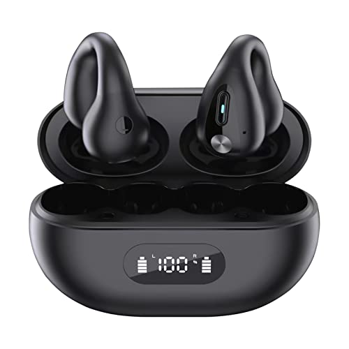 Bluetooth Headset with Microphone - Bluetooth 5.3 Wireless Headphones Bluetooth Earbuds Open Headphones Finger Control HiFi Sound for Sports Open Ear Headset