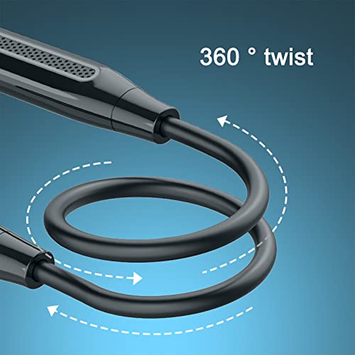 Halter Neck Wireless Bluetooth Headphones - Sports Wireless High-Power Bluetooth Earphones Neck-Mounted Earphones - Bluetooth Sport Stereo Earbuds Waterproof Headset for Work Travel (Black)