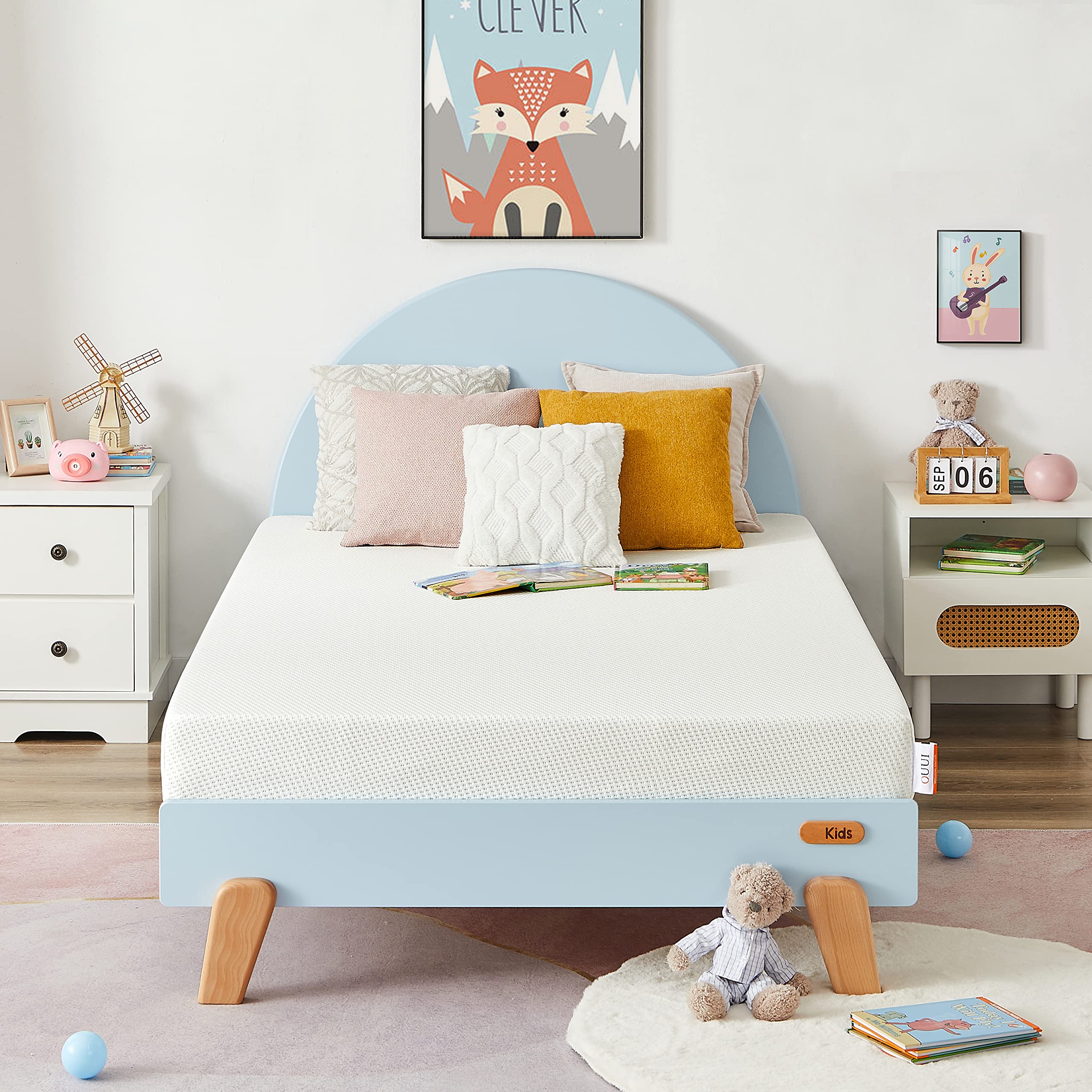 OUUI Twin XL Mattress, 6 Inch Green Tea Cooling Gel Memory Foam Mattress in a Box for Kids Medium Firm Twin Bed Mattress for Bunk Bed, Trundle Bed, Pressure Relief, CertiPUR-US Certified