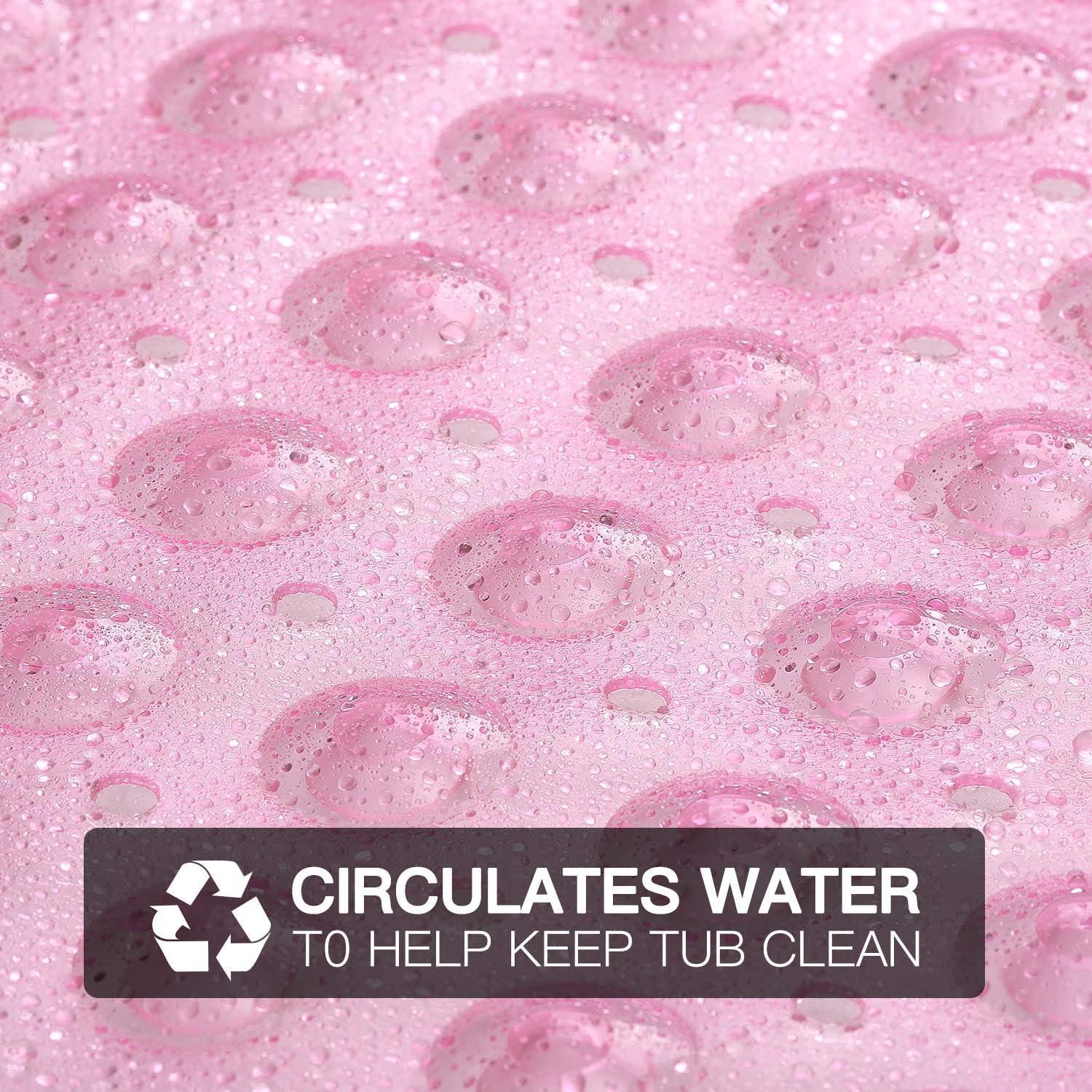 YINENN Bath and Shower Safety Mats 40x16 inch, Non Slip with Suction Cups for Bathroom Stall and Tub Floor, Extra Large and Machine Washable, Drain Holes Keep Bathtub Clean, Light Pink