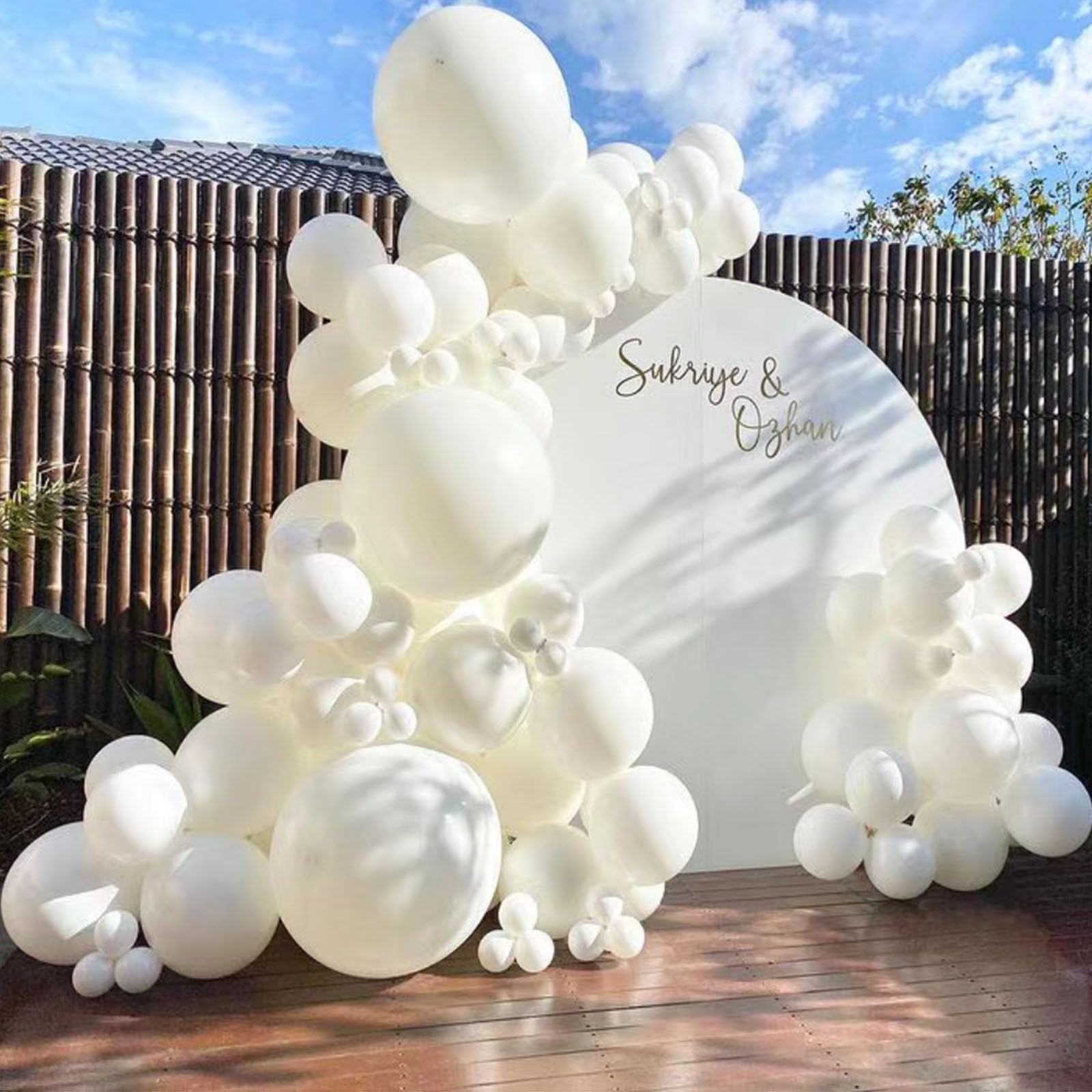 Yukiyi 6pcs Extra Large Balloons for Garland 36 Inch Big White Black Giant 36-inch Round Birthdays Festivals Wedding Event Decorations (White)