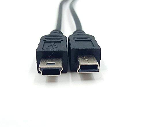 Mini USB 1 to 2 Y Splitter Cable, Haokiang 1Ft/30cm Injection Molding USB 2.0 Mini 5-Pin Female to Double 2 Male Converter High Speed Charging Cable Cord (Mini F/2M)