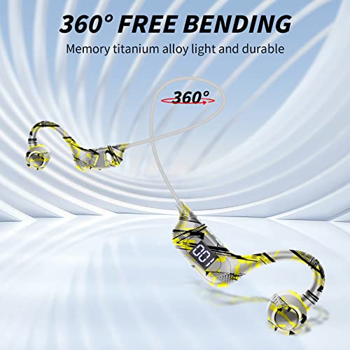 Cagogo 300mAh Conduction Headset Wireless Bluetooth Headset Sports Running Power LED Power Digital Display
