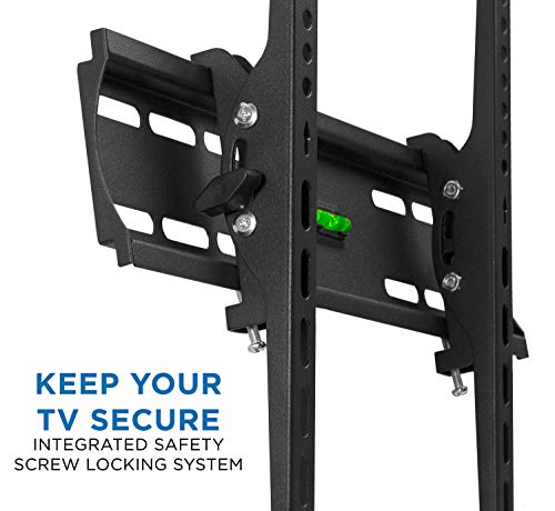 Mount-It! Tilt TV Wall Mount Bracket Up to VESA 400x400 | Low-Profile Tilting Mounting Bracket Compatible with 32 to 55 Inch Flat Screen TVs, 77 Lbs Capacity