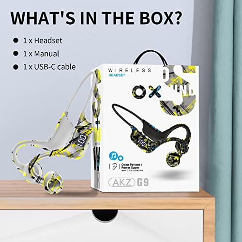 Cagogo 300mAh Conduction Headset Wireless Bluetooth Headset Sports Running Power LED Power Digital Display