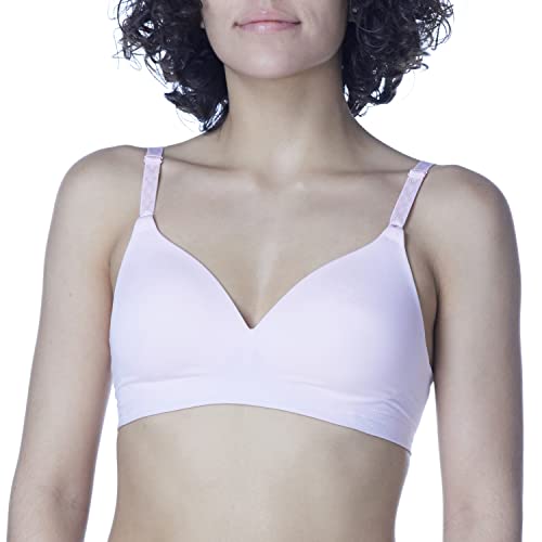 Warner's Women's Cloud 9 Super Soft Wireless Lightly Lined Comfort Bra 1269, Pale Pink, 38B