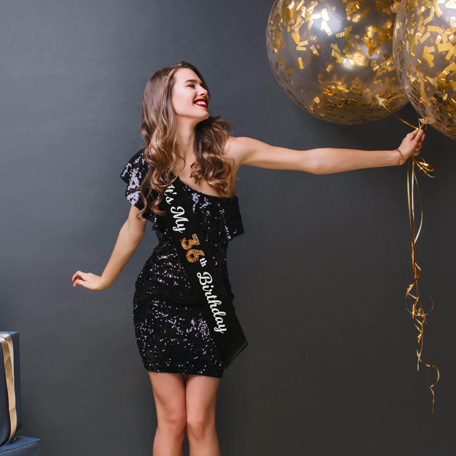 It’s My 36th Birthday Sash, Black Sash with Foil- Cheer to 36th Birthday Sash- Happy 36th Birthday Accessories for Man and Woman