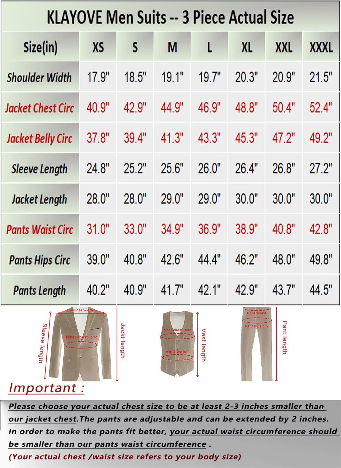 Mens Suit 3 Piece Slim Fit Suits Prom Tuxedo Blazer Dress Business Wedding Jacket Vest & Pants with Tie Navy XL
