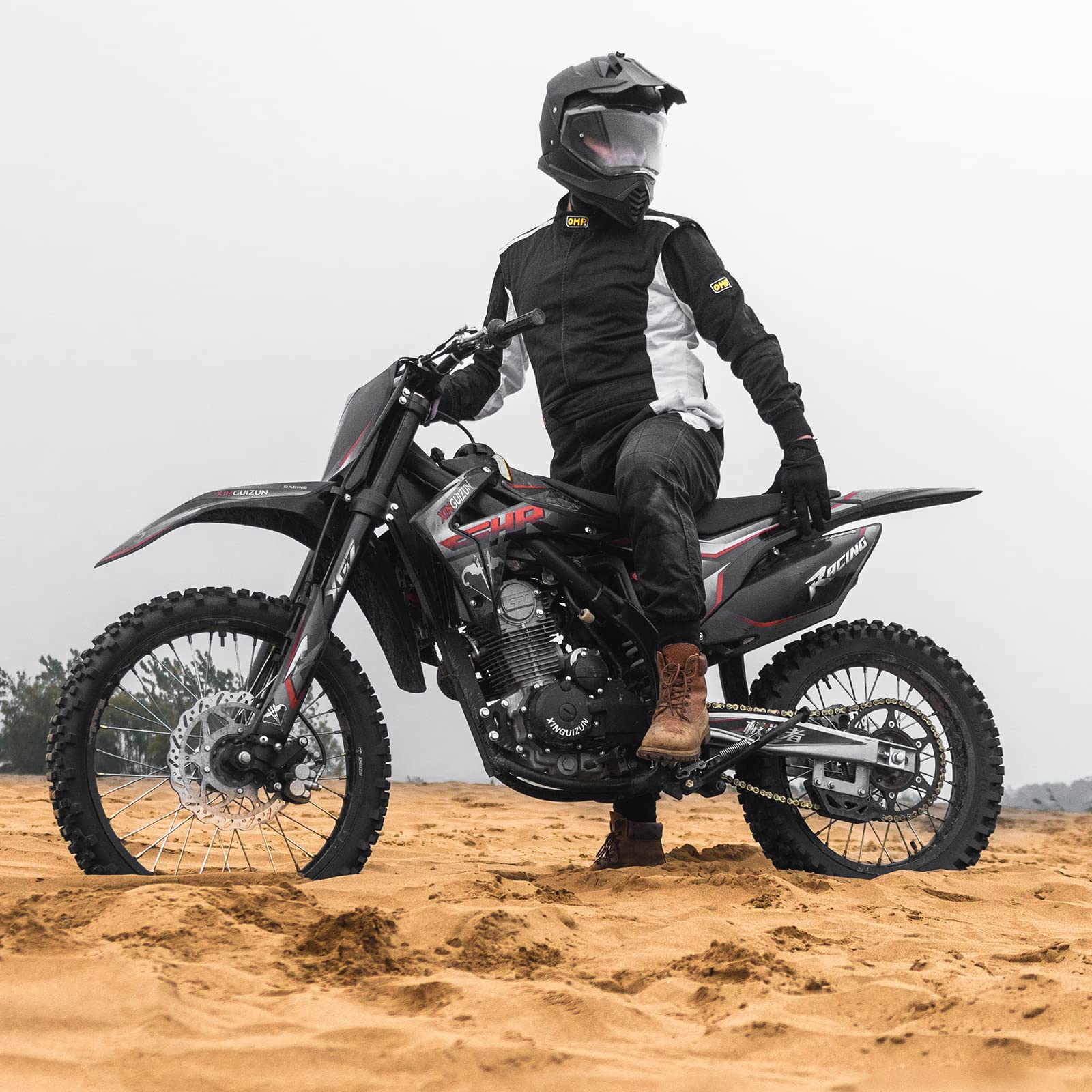 ILM Dual Sport Adventure Motorcycle Helmet with Pinlock Compatible Sun Visor Snowmobile ATV Dirt Bike Off Road Casco Model WS902 (Matte Black, L)