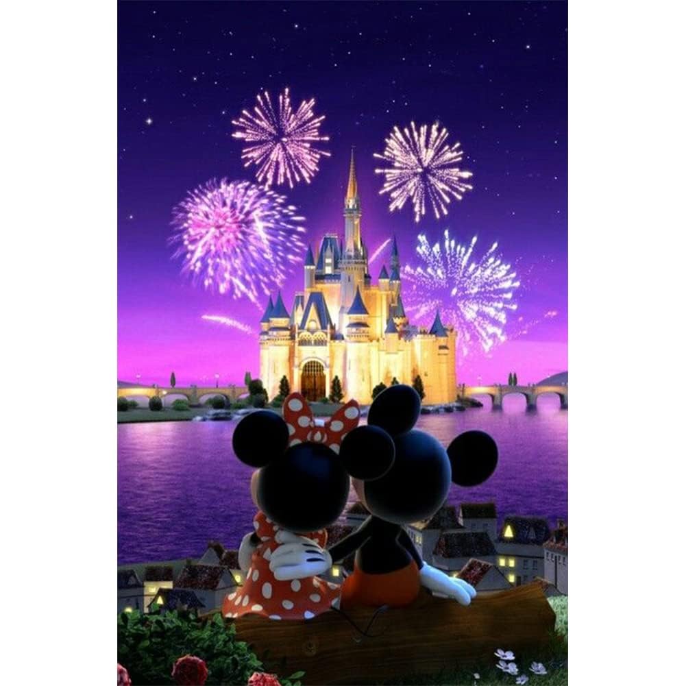 DIY 5D Diamond Painting by Number Kits, Crystal Rhinestone Diamond Embroidery Paintings Pictures Arts Craft for Home Wall Decor (Castle, 12x16inch)
