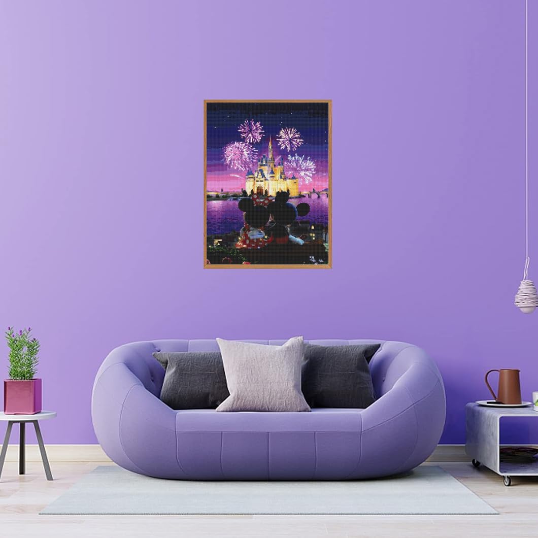 DIY 5D Diamond Painting by Number Kits, Crystal Rhinestone Diamond Embroidery Paintings Pictures Arts Craft for Home Wall Decor (Castle, 12x16inch)