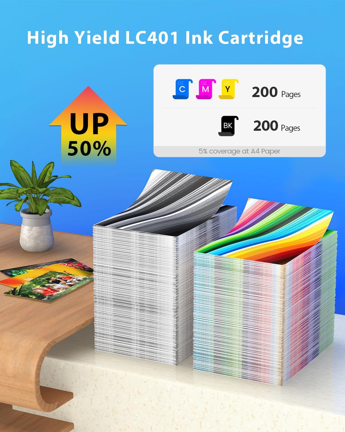 PACITEK 6 Pack 564XL Ink Cartridge Compatible for HP Photosmart 5520 6520 7520 5510 6510 7510 7525 B8550 Prem ium C309A C410A Officejet 4620 Deskjet 3520