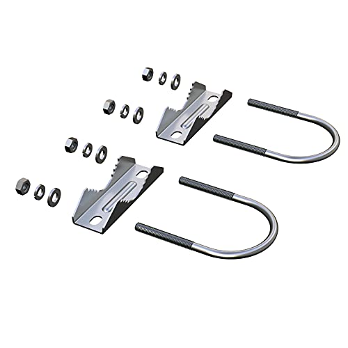 Aimeboost 2 PCS Stainless Steel Antenna Mount Clamp U-Bolt Mounting Hardware(All Nuts and gaskets are Made of Stainless Steel) Antenna Mast Clamp V Jaw Bracket Accessories for Outside Home Antenna