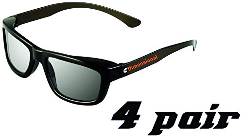 ED 4 Pack CINEMA 3D GLASSES For LG 3D TVs β Adult Sized Passive Circular Polarized 3D Glasses