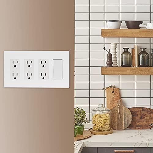 Bates- Screwless Decorator Wall Plates, 4 Gang Wall Plate, Decorator Wall Plate, Outlet Covers, Wall Plates, White Outlet Covers, 4 Gang Screwless Wall Plate, Screwless Wall Plate.