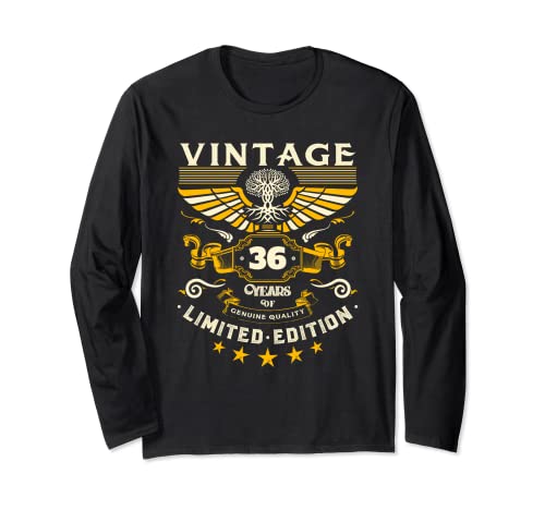 Turning 36 Birthday Decorations for Men 36th Birthday Long Sleeve T-Shirt