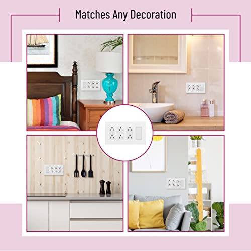 Bates- Screwless Decorator Wall Plates, 4 Gang Wall Plate, Decorator Wall Plate, Outlet Covers, Wall Plates, White Outlet Covers, 4 Gang Screwless Wall Plate, Screwless Wall Plate.