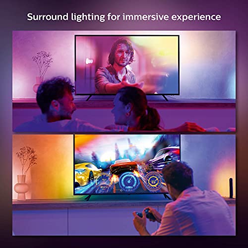 Philips Hue Play Gradient 75" TV LED Backlight Lightstrip, Flowing Multicolor Effect, Surround Lighting for Home Theater, Sync with Movies, Music and Video Games, Requires Hue Bridge and HDMI Sync Box