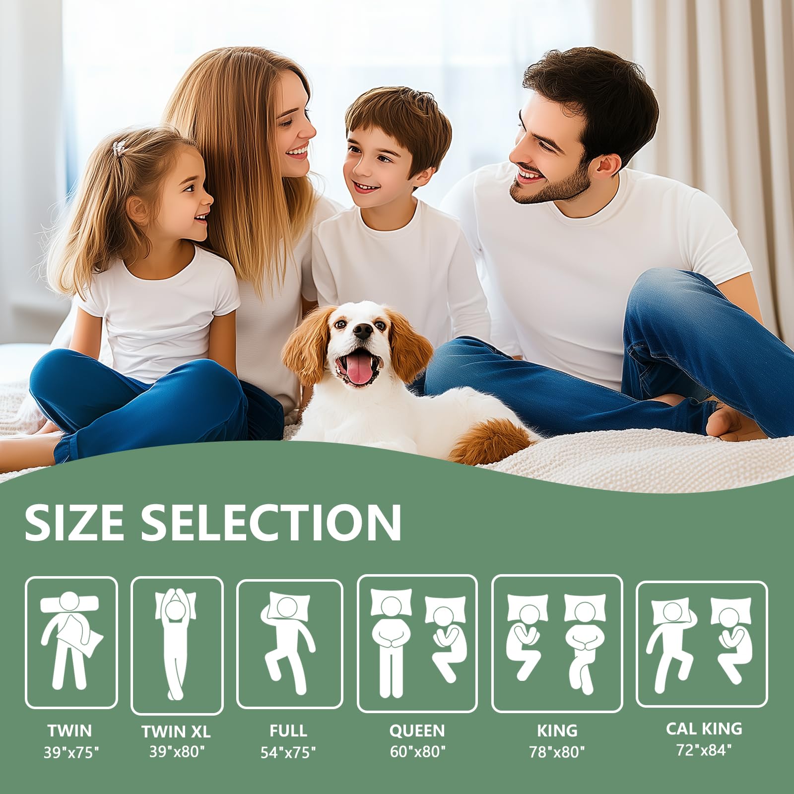 Premium 100% Waterproof Mattress Protector Full Size, Breathable Bed Cover 3D Air Fabric Cooling Mattress Pad Cover Smooth Soft Noiseless Washable, 8''-21'' Deep Pocket