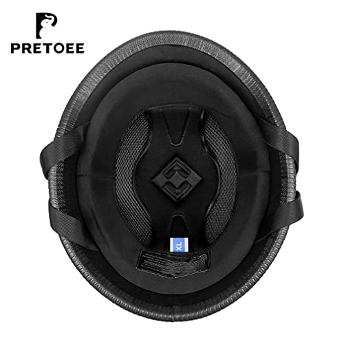 German Style Motorcycle Helmet, Thin Skull Cap Half Helmet for Adult Men Women, Novelty DOT Half Shell Helmet, Retro Half Face Helmet for Cruiser Scooter Chopper, DOT Approved (Matte Black, X-Large)
