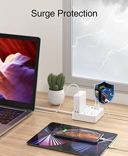 GHome Smart Smart Power Strip, 3 USB Ports & 3 Individually Controlled Smart Outlets, WiFi Surge Protector Compatible with Alexa Google Home, Travel Multi-Plug Extender Flat Plug, 10A, White (WP9-WH)