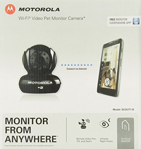 Motorola Scout1 Wi-Fi Pet Monitor for Remote Viewing with iPhone and Android Smartphones and Tablets, Black
