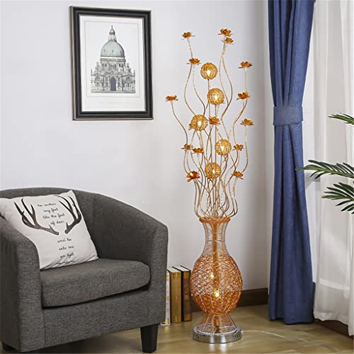 LIRUXUN Rustic Decorative Living Room Floor Lamp Study Bedroom Personalized Vase Lamp Handmade Gold Gift LED Lamps