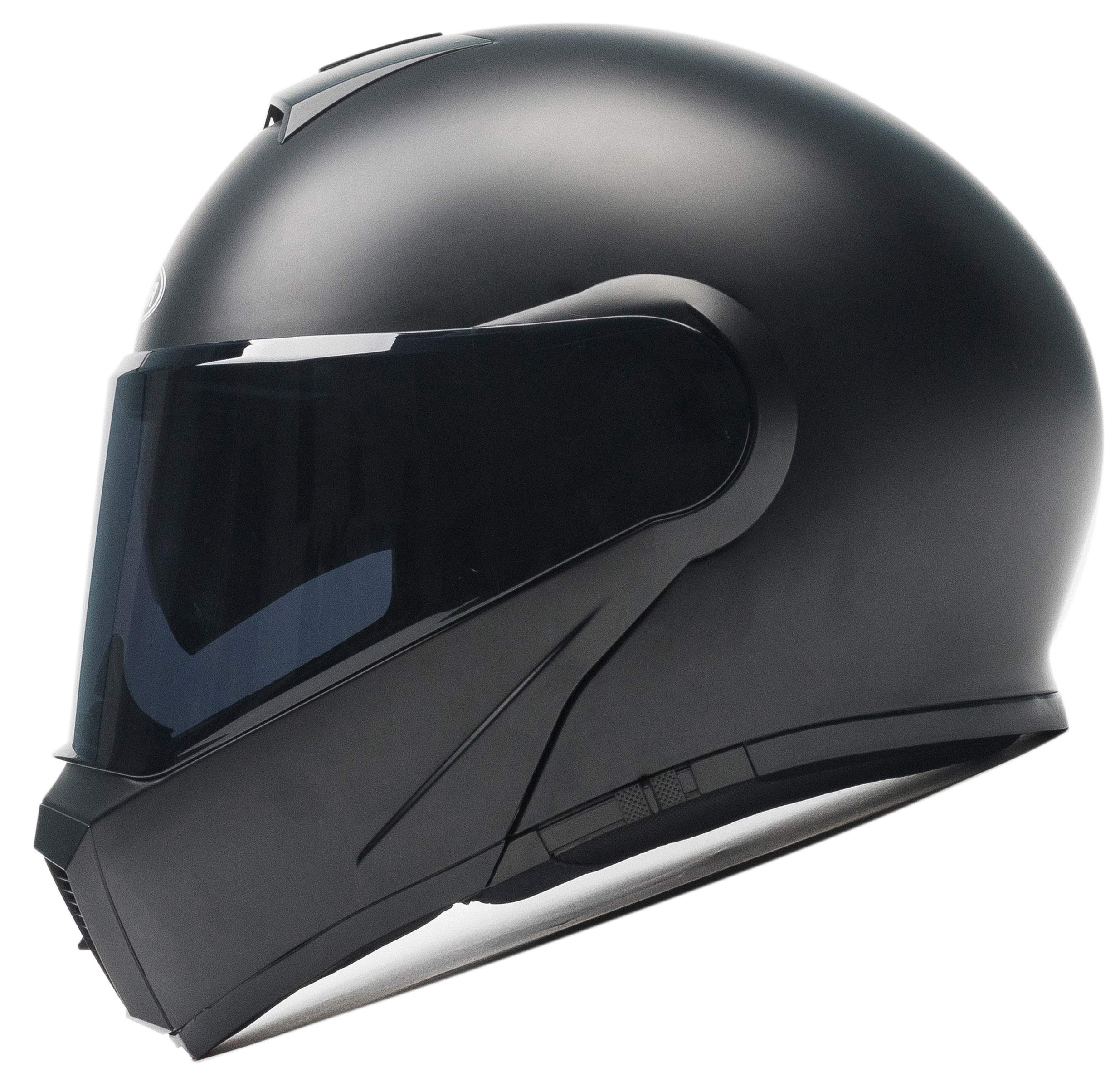 Motorcycle Modular Flip-up Helmet DOT and ECE Approved - YEMA YM-929 Motorbike Casco Moto Bike Racing Helmet with Sun Visor for Adult,Youth Men and Women - Black,M