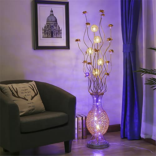 LIRUXUN Rustic Decorative Living Room Floor Lamp Study Bedroom Personalized Vase Lamp Handmade Gold Gift LED Lamps