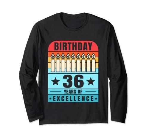 Retro 36 Birthday Decorations 36th Birthday Gifts for Women Long Sleeve T-Shirt
