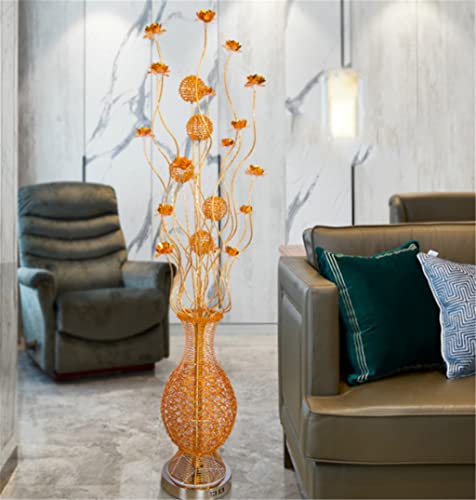 LIRUXUN Rustic Decorative Living Room Floor Lamp Study Bedroom Personalized Vase Lamp Handmade Gold Gift LED Lamps