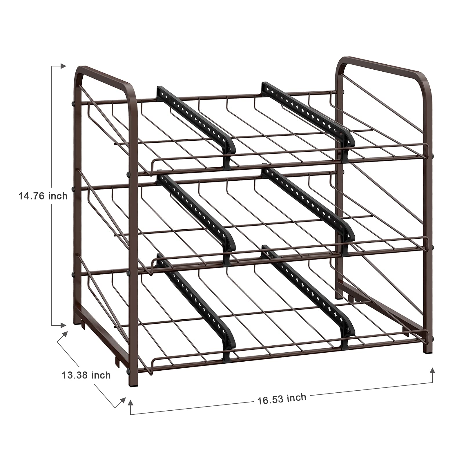 Vrisa Can Organizer for Pantry 2 Pack Stackable Can Rack Organizer Holde up to 72 Cans Canned Good Dispenser for Pantry, Kitchen, Cabinet, Small Spaces White 3-Tier