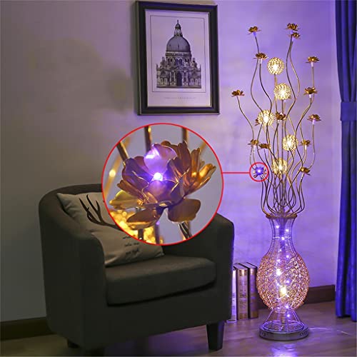 LIRUXUN Rustic Decorative Living Room Floor Lamp Study Bedroom Personalized Vase Lamp Handmade Gold Gift LED Lamps