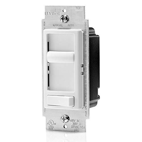 Leviton 6674-P0W SureSlide Universal 150-Watt LED and CFL/600-Watt Incandescent Dimmer, White