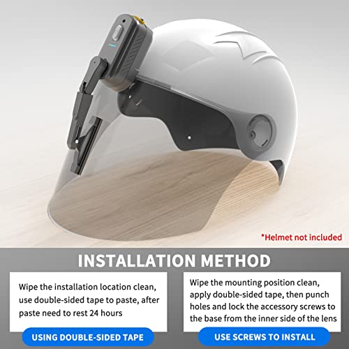 Shkalacar Motorcycle Helmet Windshield Wiper Rechargeable Waterproof Helmet Wiper Compatible with Most Visor