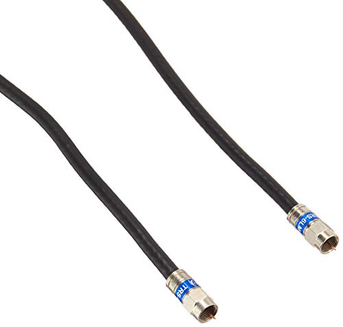 50ft Weather Seal Quad Shield Outdoor 3GHZ RG-6 Coaxial Cable 75 Ohm (Satellite TV or Broadband Internet) Anti Corrosion Brass Connector RG6 Fittings Assembled in USA by PHAT SATELLITE INTL