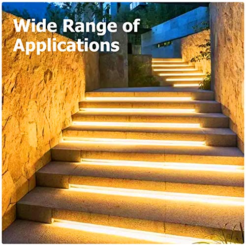 JINJUER LED Rope Lights, 50ft/15M Warm White Strip Lights with Clear PVC Jacket, Connectable and Flexible, Waterproof for Indoor Outdoor use, 110V Plugin Tape Lighting with High Brightness 450 LEDs
