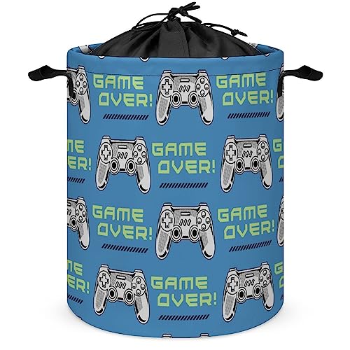 LynaRei Laundry Hamper Funny Cartoon Joysticks Gamepad Dirty Clothes Storage Basket Collapsible Waterproof Toy Organizer for Boys And Girls Bedrooms, Bathroom