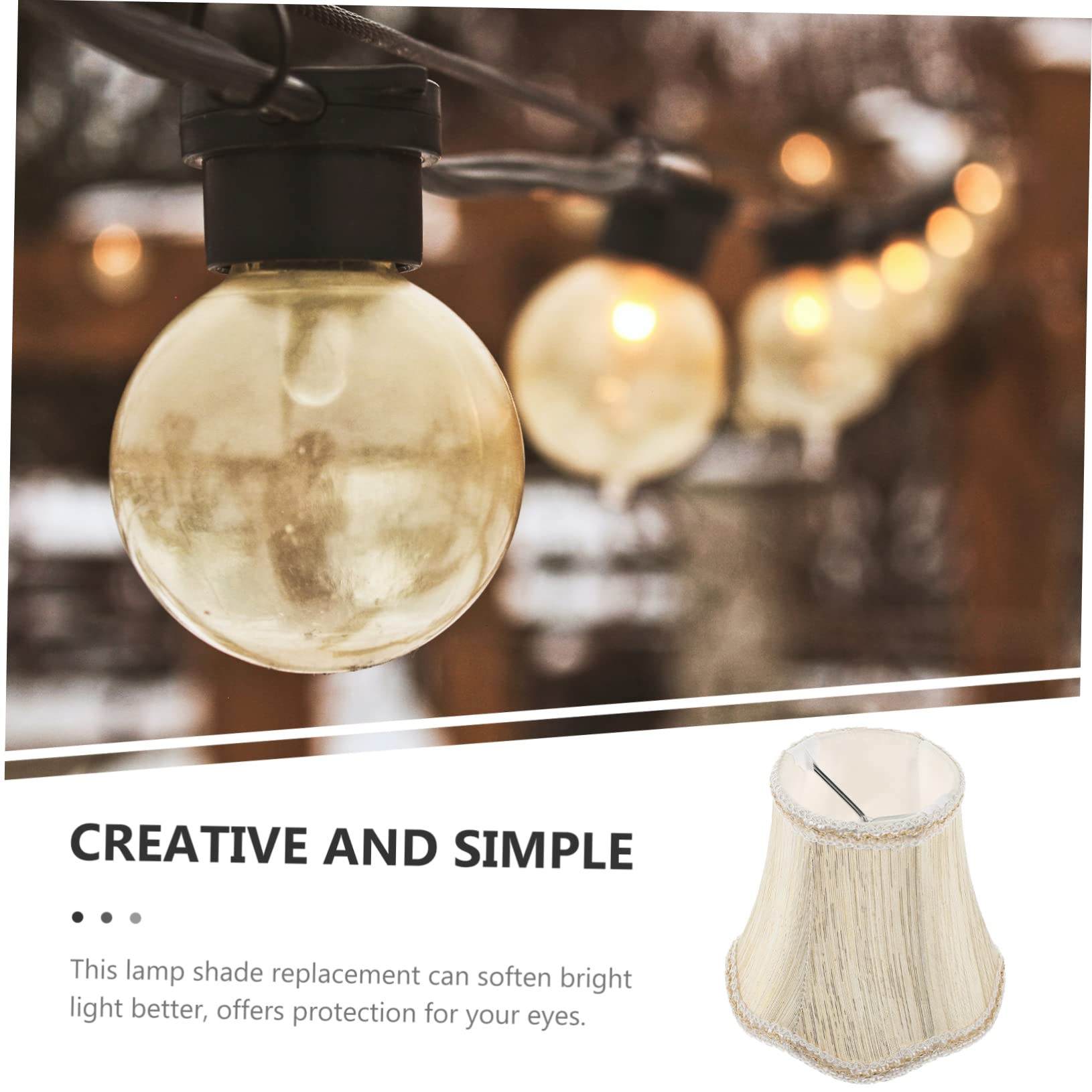 DOITOOL 2pcs Fabric Lampshade Rustic Floor Lampshade Royal Lamp Shades Lamp Shade Replacement Fabric Lamp Shade Lamp Shade Fabric Cloth Nightstand Lamp Shade Pagoda Iron Sector