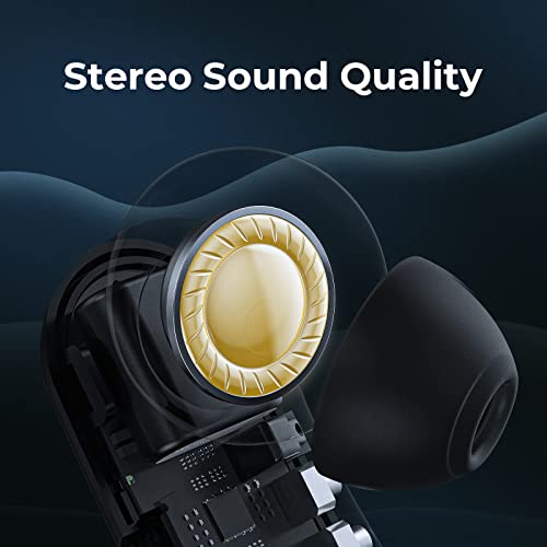 fojepp Wireless Earbuds, 88H Playtime Bluetooth Earbuds Built in Noise Cancellation Mic Charging Case and Digital Display, Earhooks Over Ear Sports Running Workout iOS Android TV Phone Laptop