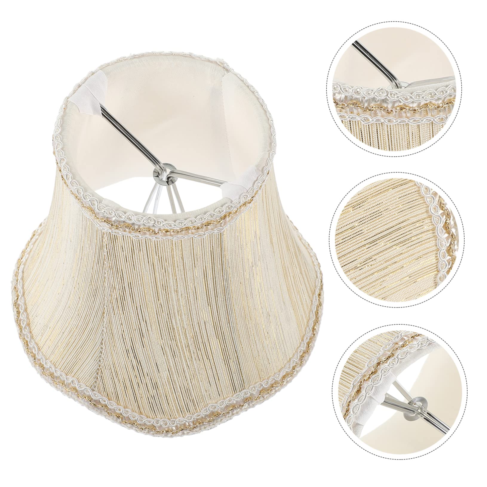 DOITOOL 2pcs Fabric Lampshade Rustic Floor Lampshade Royal Lamp Shades Lamp Shade Replacement Fabric Lamp Shade Lamp Shade Fabric Cloth Nightstand Lamp Shade Pagoda Iron Sector